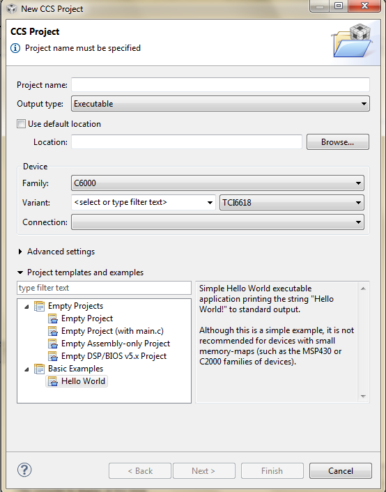 No Rtsc Related Example Project In The Winzard Of Ccs Code Composer 2281