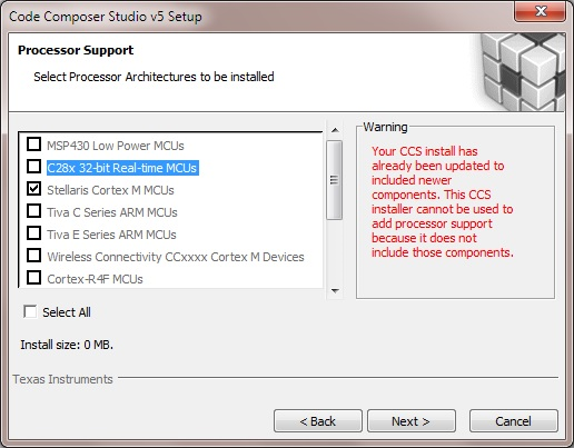 Add Processor Support Post Installation - Code Composer Studio forum - Code Composer Studio™︎ ...