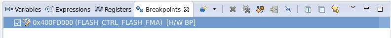 CCS v6 watchpoint on TM4C123GH6PM FLASH_CTRL_FLASH_FMA causes failure to load program - Code ...