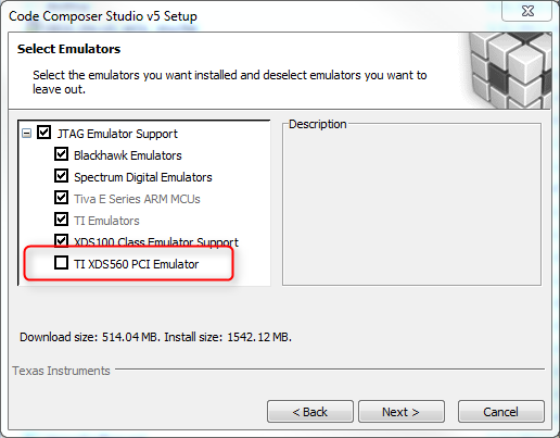 Texas Instruments XDS 560 Emulator JTAG option not available in CCS ...