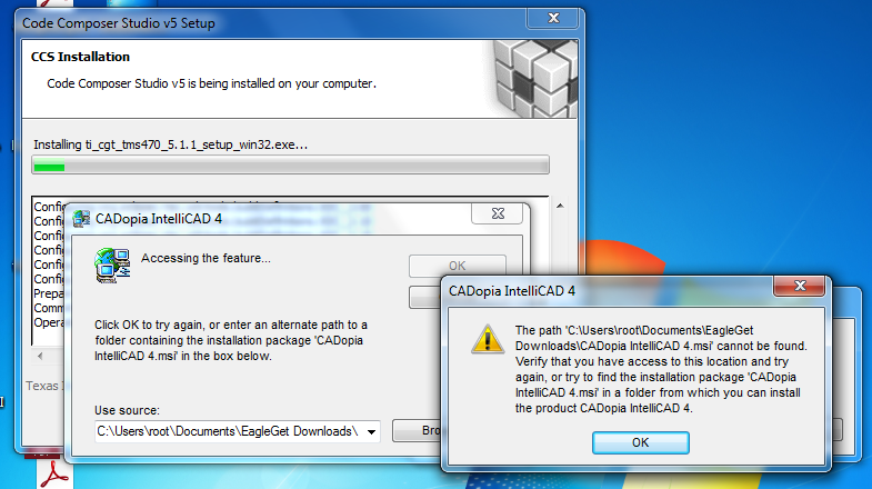 CCS v5.5 Setup Error (CADopia IntelliCAD 4) - Code Composer Studio forum - Code Composer Studio ...