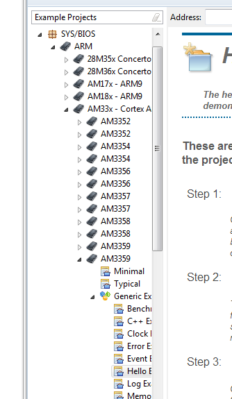 Ti Resource Explorer Am3359 Generic Example Hello Example Configured As Cortex M3 Code