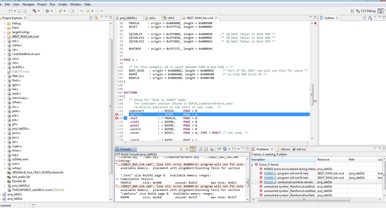 Launchxl-F28027 w/Boostxl-drv8301 => lab02b won't compile - C2000 ...