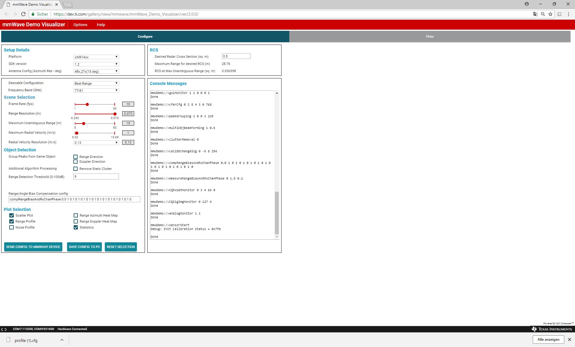 Linux/IWR1443BOOST: Can't receive data after sending the configuration to the IWR1443BOOST ...