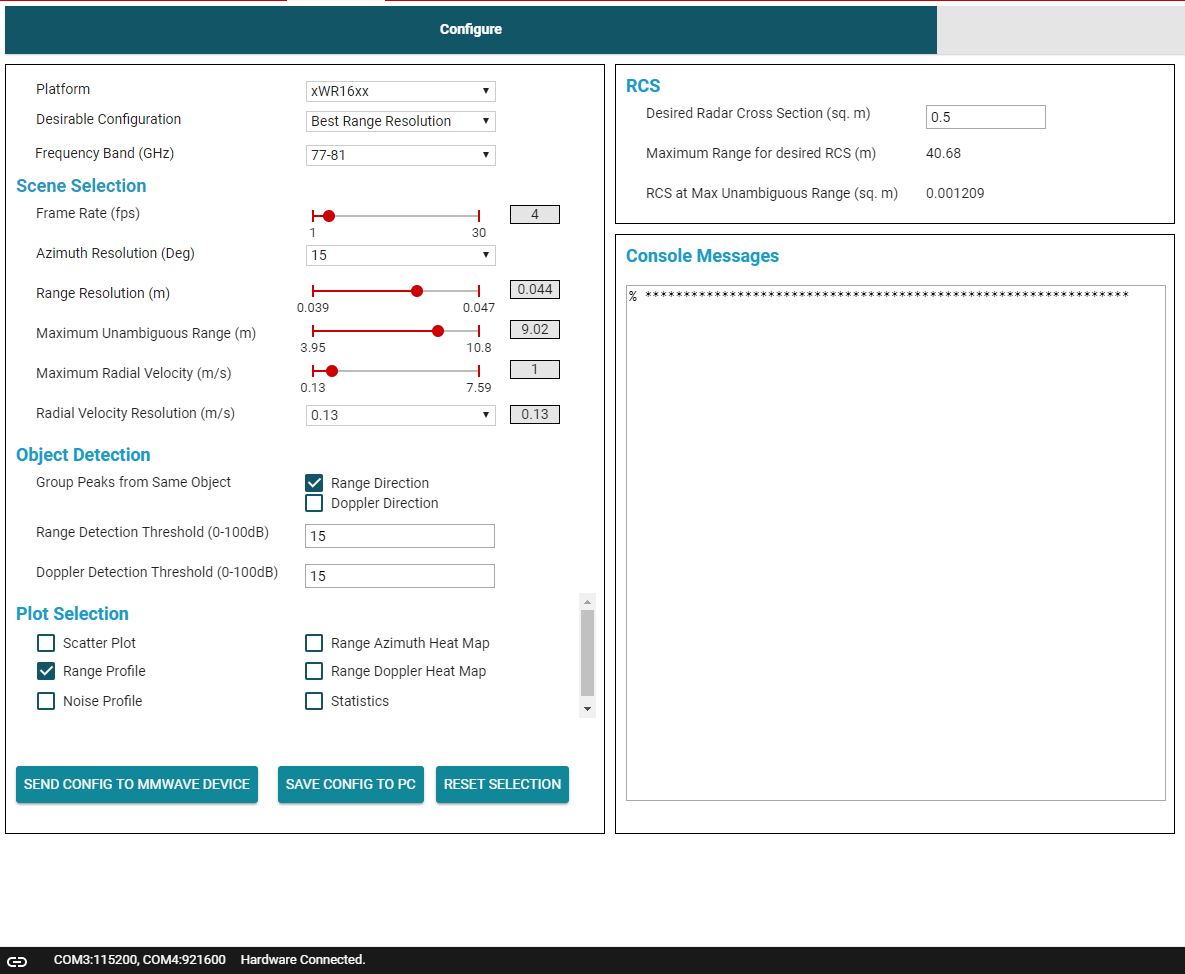 AWR1642BOOST: AR1642EVM - Sensors forum - Sensors - TI E2E support forums