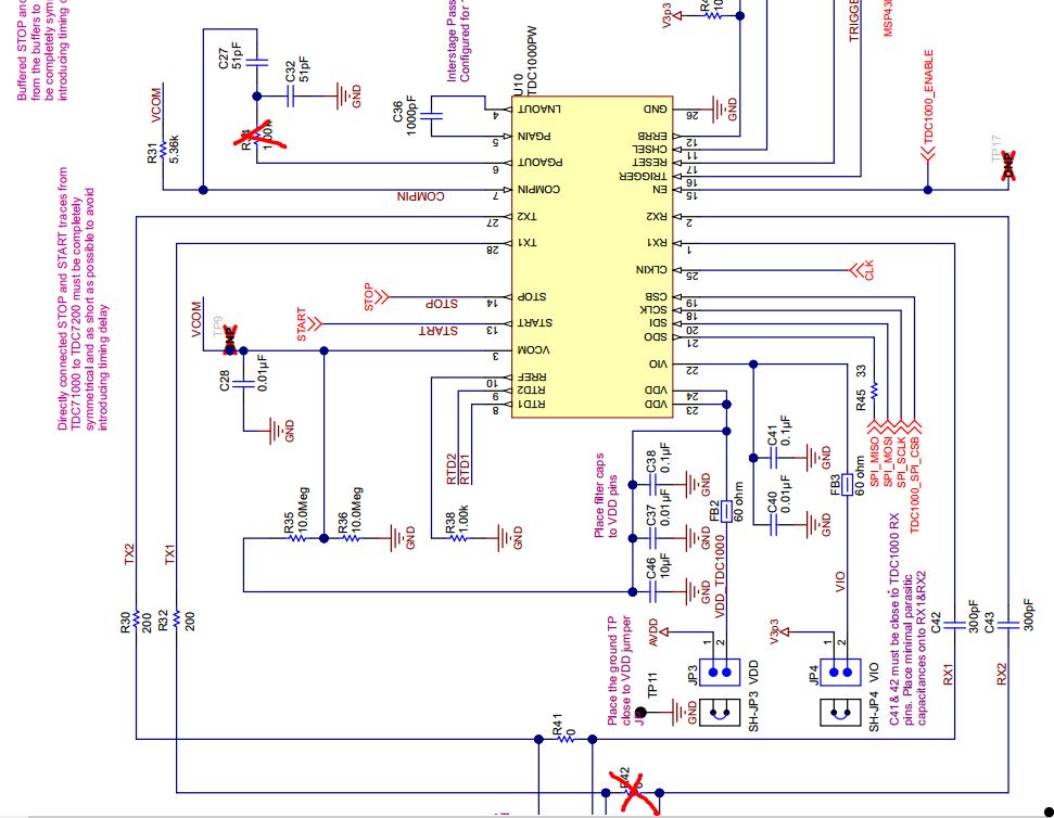TDC1000: waves at PGAOUT with the transducer frequency even when ...