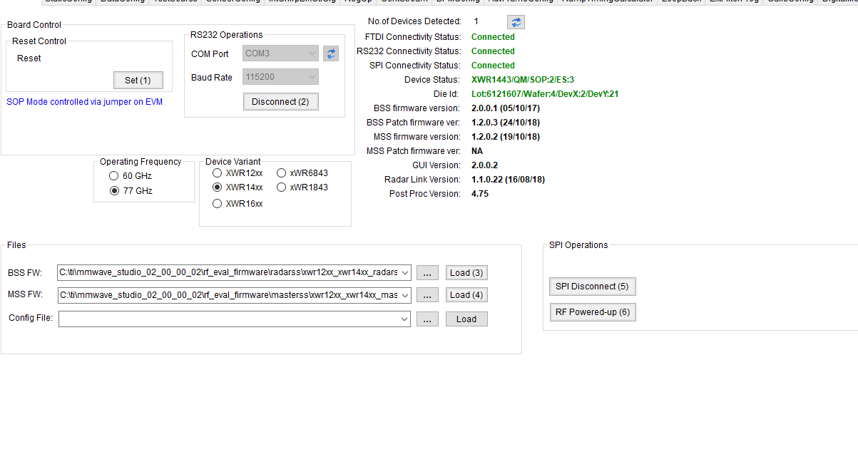 DCA1000EVM： DATACONFIG - Sensors forum - Sensors - TI E2E support forums
