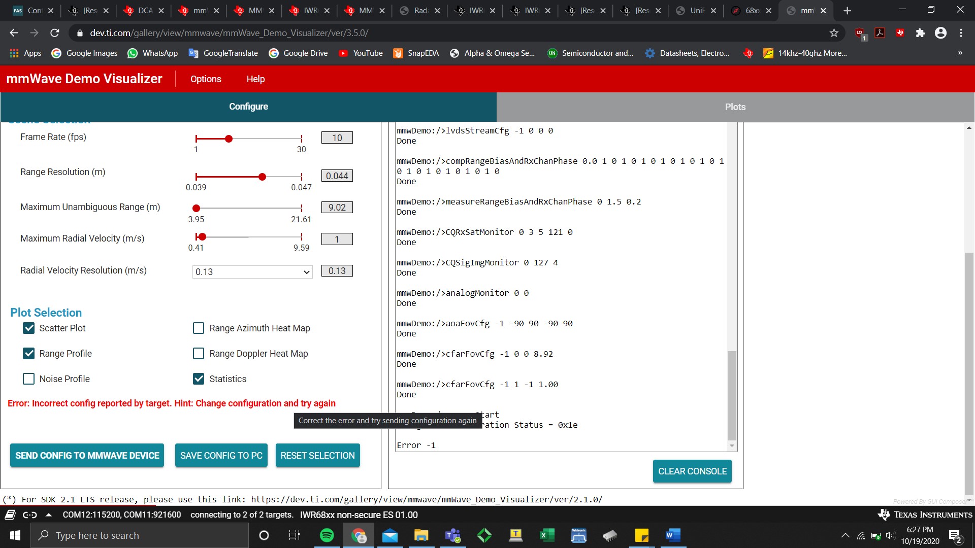 IWR6843ISK: Software issue with demo visualizer and the versions - Sensors forum - Sensors - TI ...