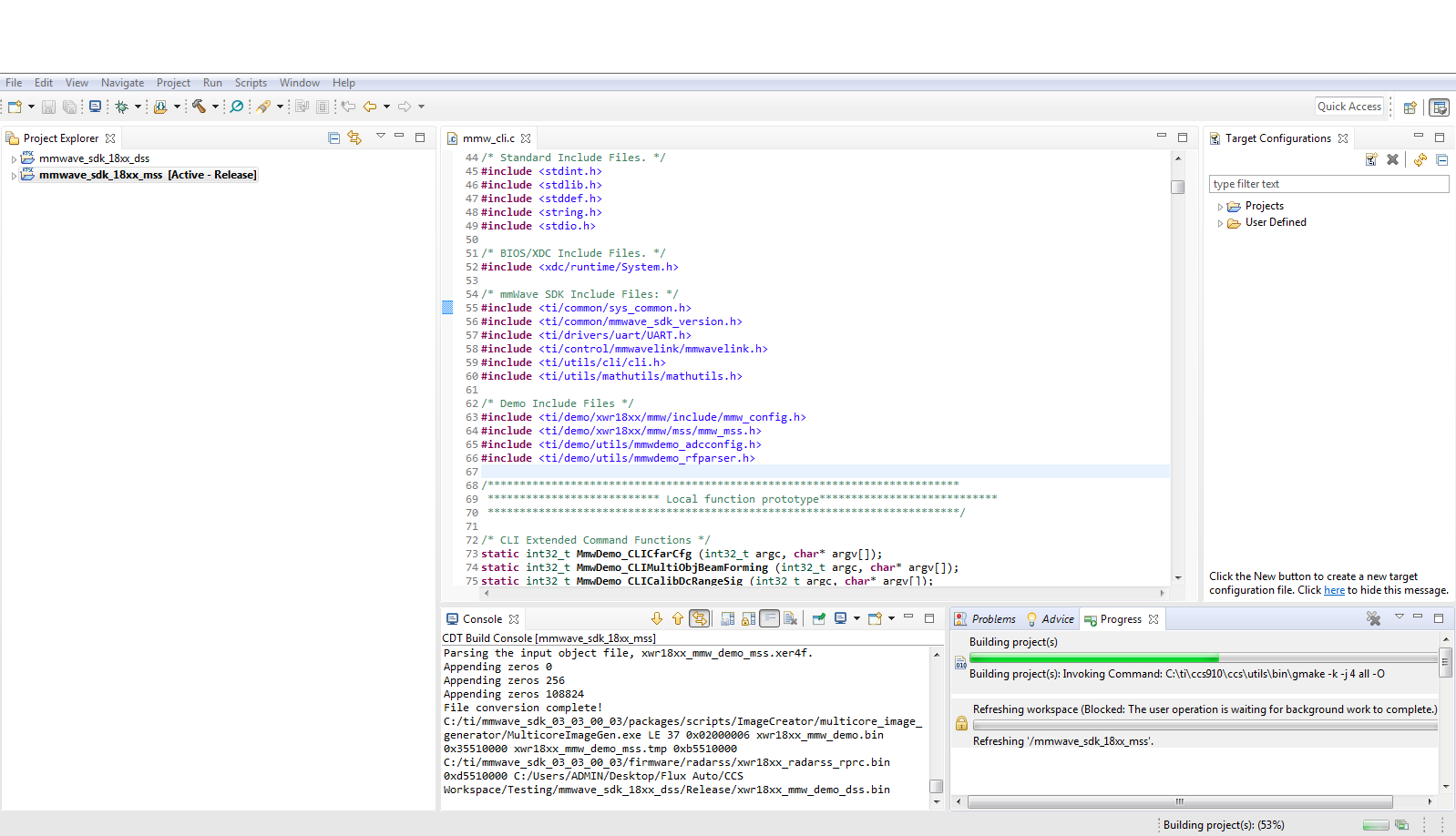 Ccsawr1843boost Not Able To Compile The Demo Project Sensors Forum Sensors Ti E2e 