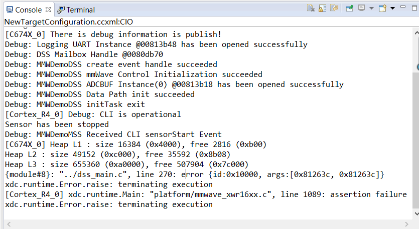 AWR1642: Debug errors - Sensors forum - Sensors - TI E2E support forums
