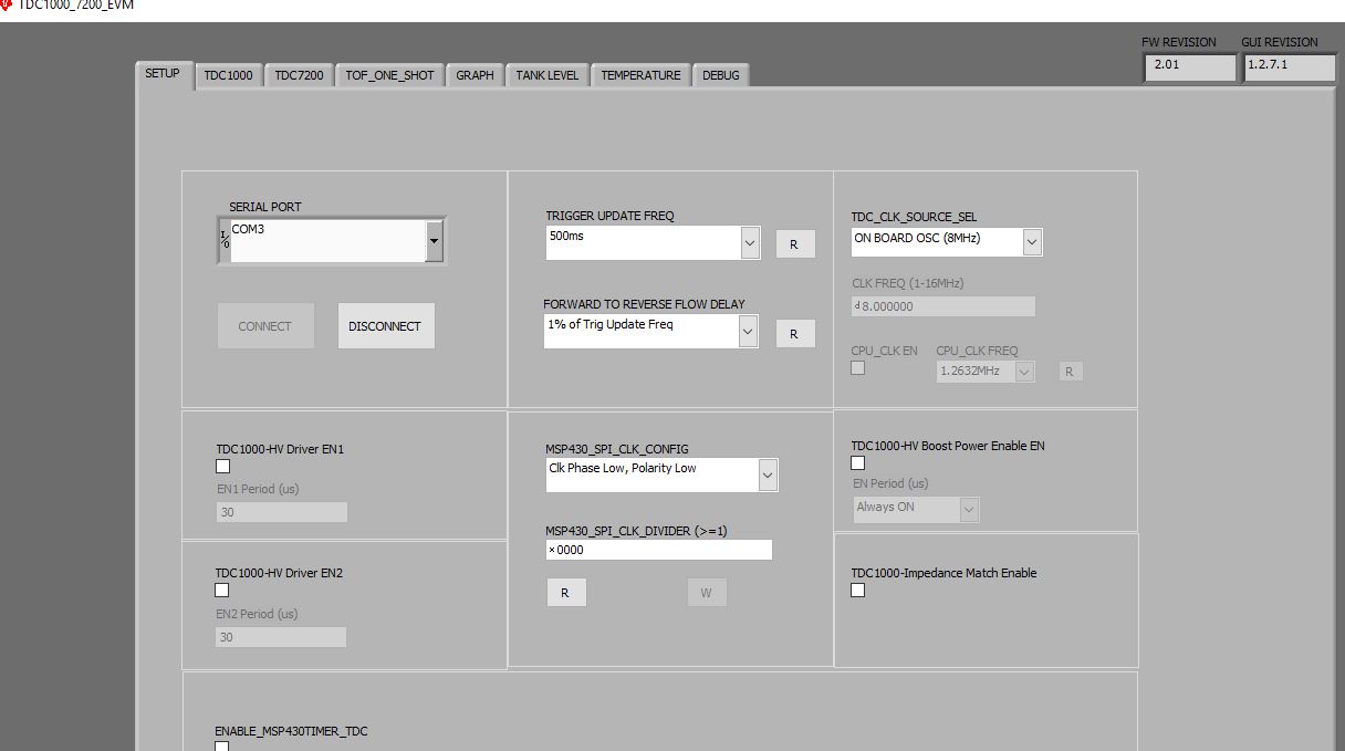 TDC1000: TDC1000+TDC7200 EVM GUI Error Message Need Suggestions ...