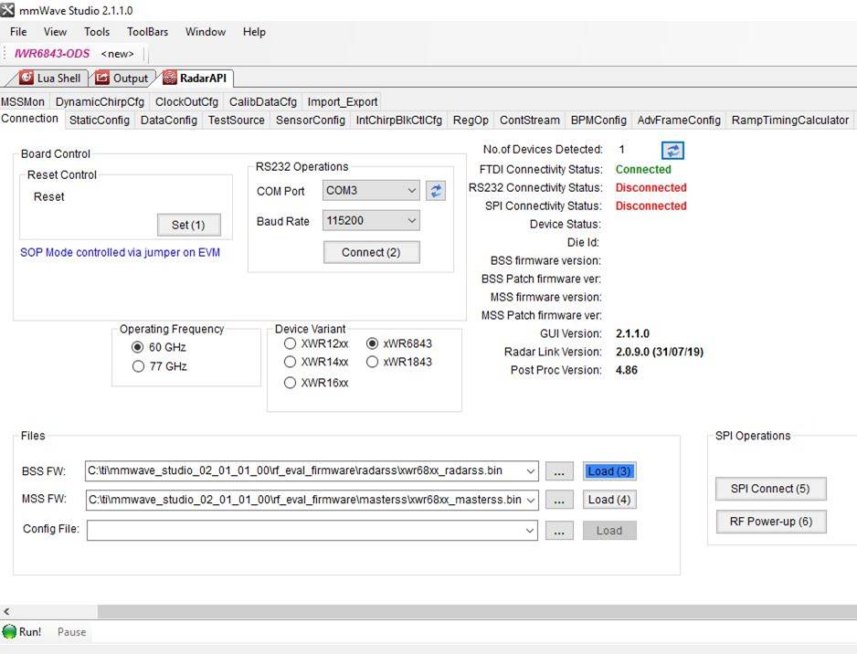 IWR6843ISK-ODS: IWR6843ISK-ODS setup issues - Sensors forum - Sensors - TI E2E support forums