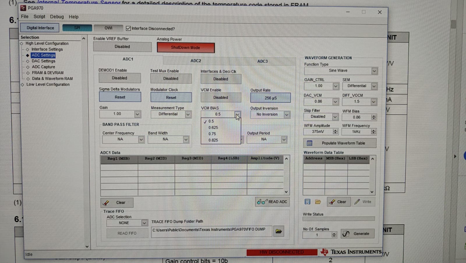 PGA970: VCM_BIAS Voltage - Sensors forum - Sensors - TI E2E support forums