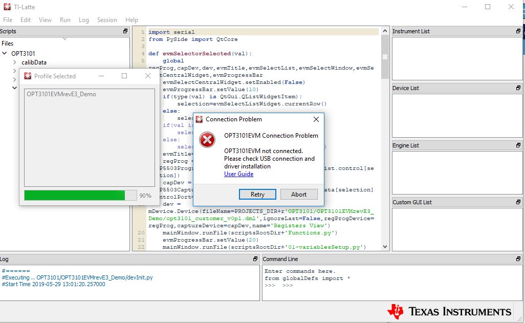 OPT3101EVM: OPT3101EVM - Sensors forum - Sensors - TI E2E support forums