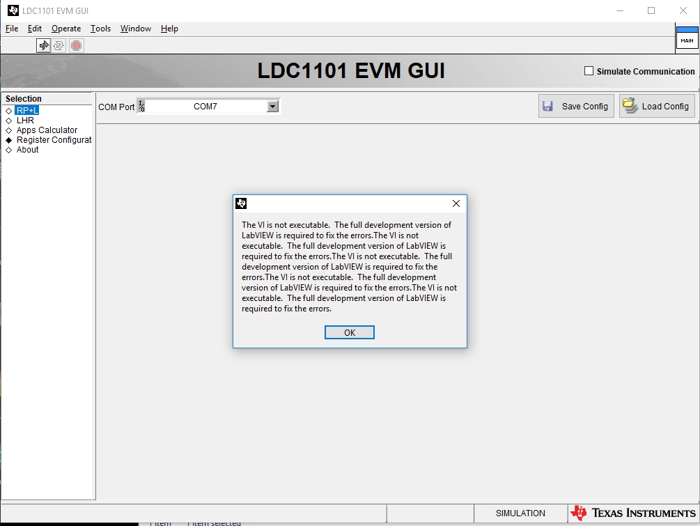 Ldc1101evm Evm Gui Stopped Working Sensors Forum Sensors Ti E2e Support Forums