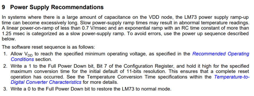 LM73: Temperature freezes at -32°C due to improper sensor reset - Sensors forum - Sensors - TI ...
