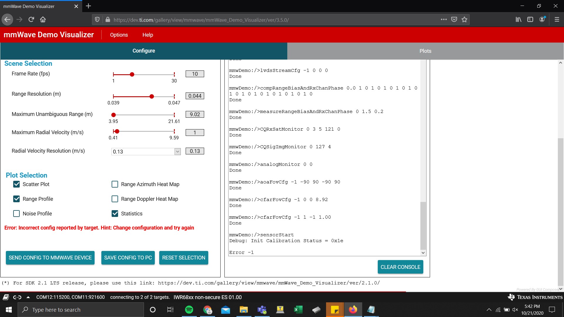 IWR6843ISK: Software issue with demo visualizer and the versions - Sensors forum - Sensors - TI ...