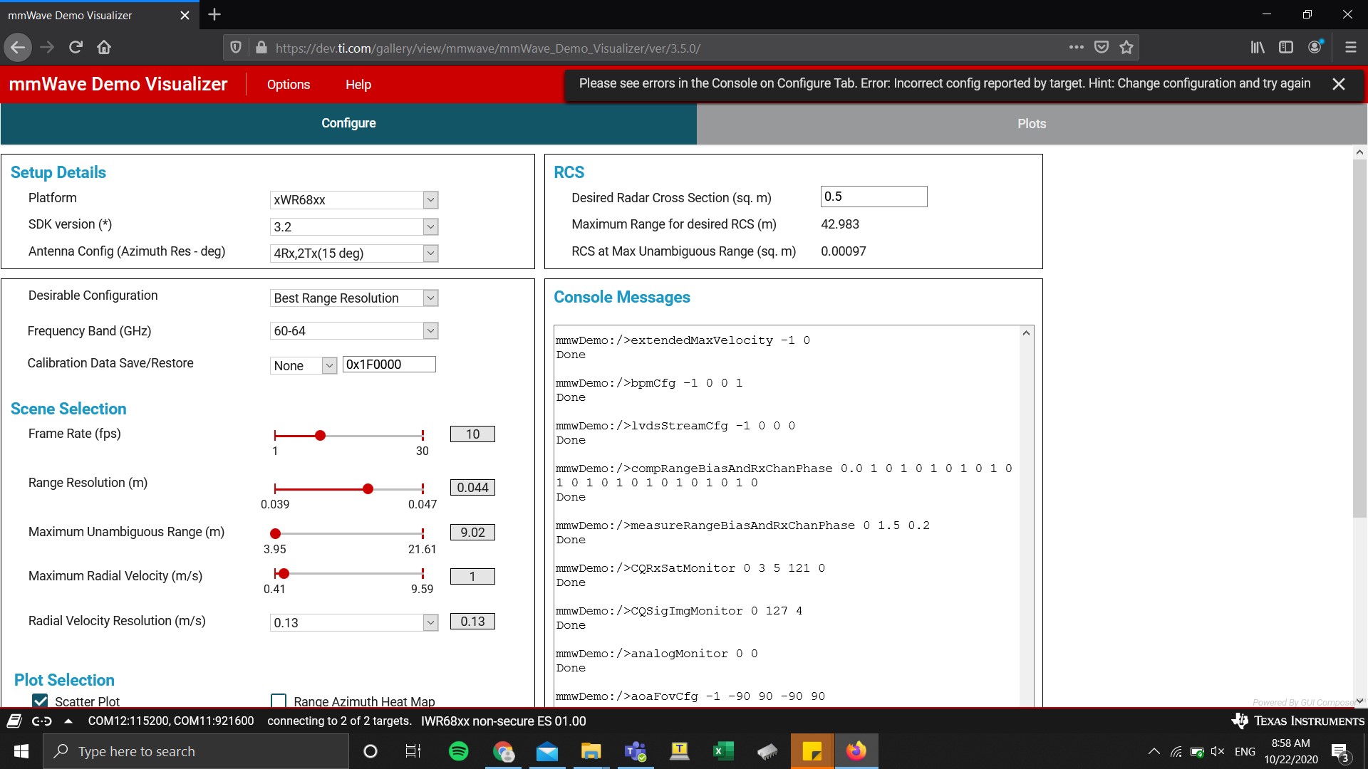 IWR6843ISK: Software issue with demo visualizer and the versions - Sensors forum - Sensors - TI ...
