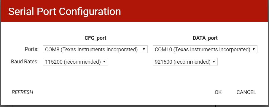Iwr6843isk Unable To Connect To Demo Visualizer Using Iwr6843isk Sensors Forum Sensors Ti