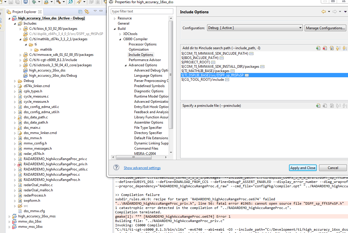 Iwr1642boost Problem Compiling High Accuracy Demo Sensors Forum Sensors Ti E2e Support Forums