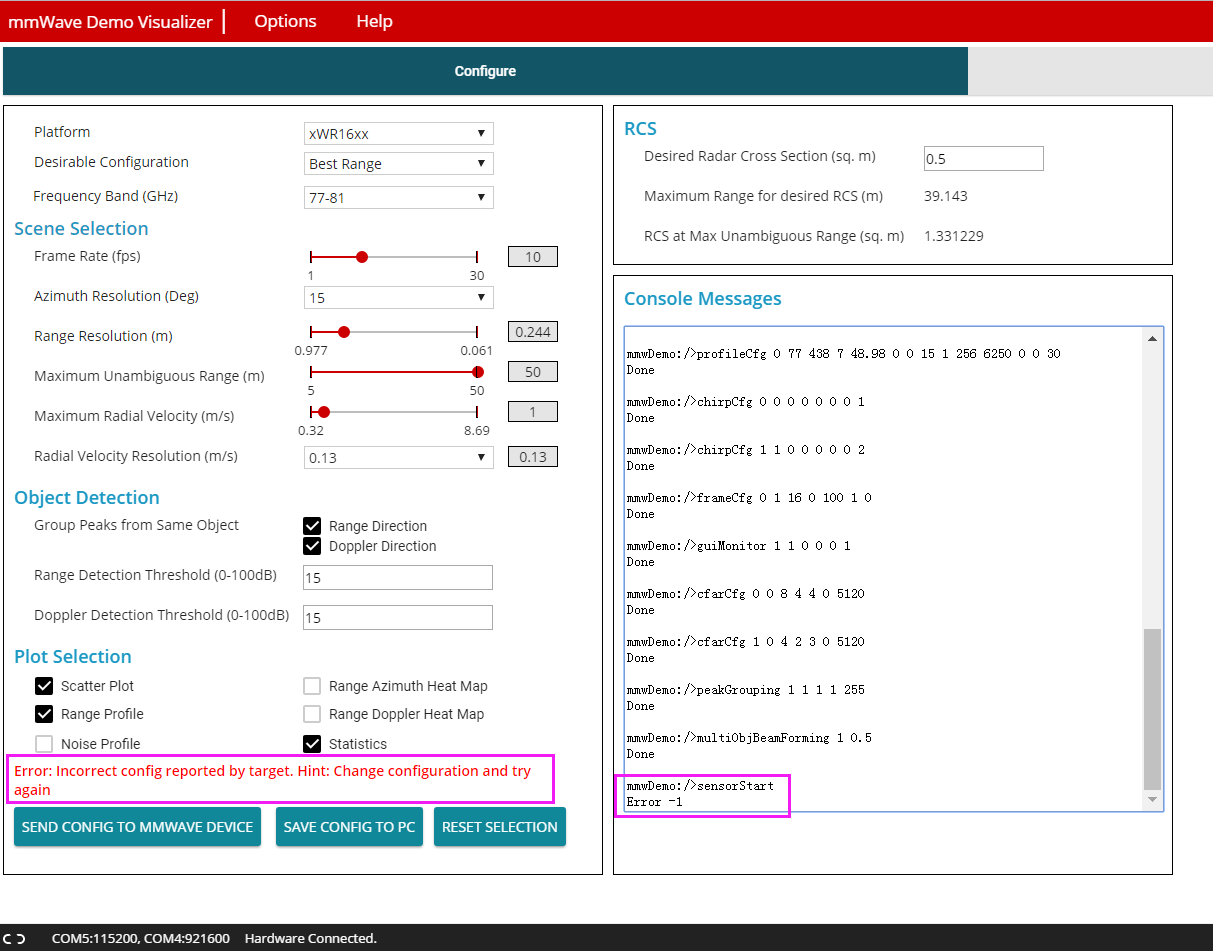 Awr1642 Question About Mmwavesdk01000005 And Mmwave Demo Visualizer Sensors Forum