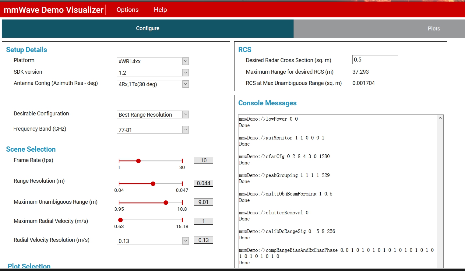 IWR1443BOOST：iwr1443 ES2.0 incorrect config reported by target？？ MMwave demo visualizer ...