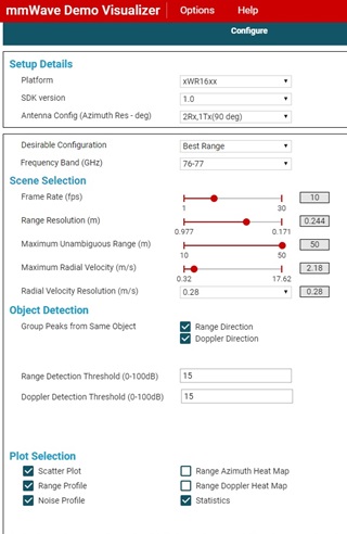 AWR1642: AWR1642, What is the constant sensor detection at the maximum distance in mmWave Demo ...