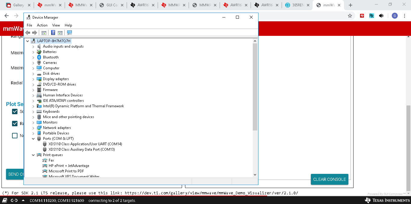 AWR1642BOOST: OOB demo auxiliary com port -waiting on data. - Sensors forum - Sensors - TI E2E ...
