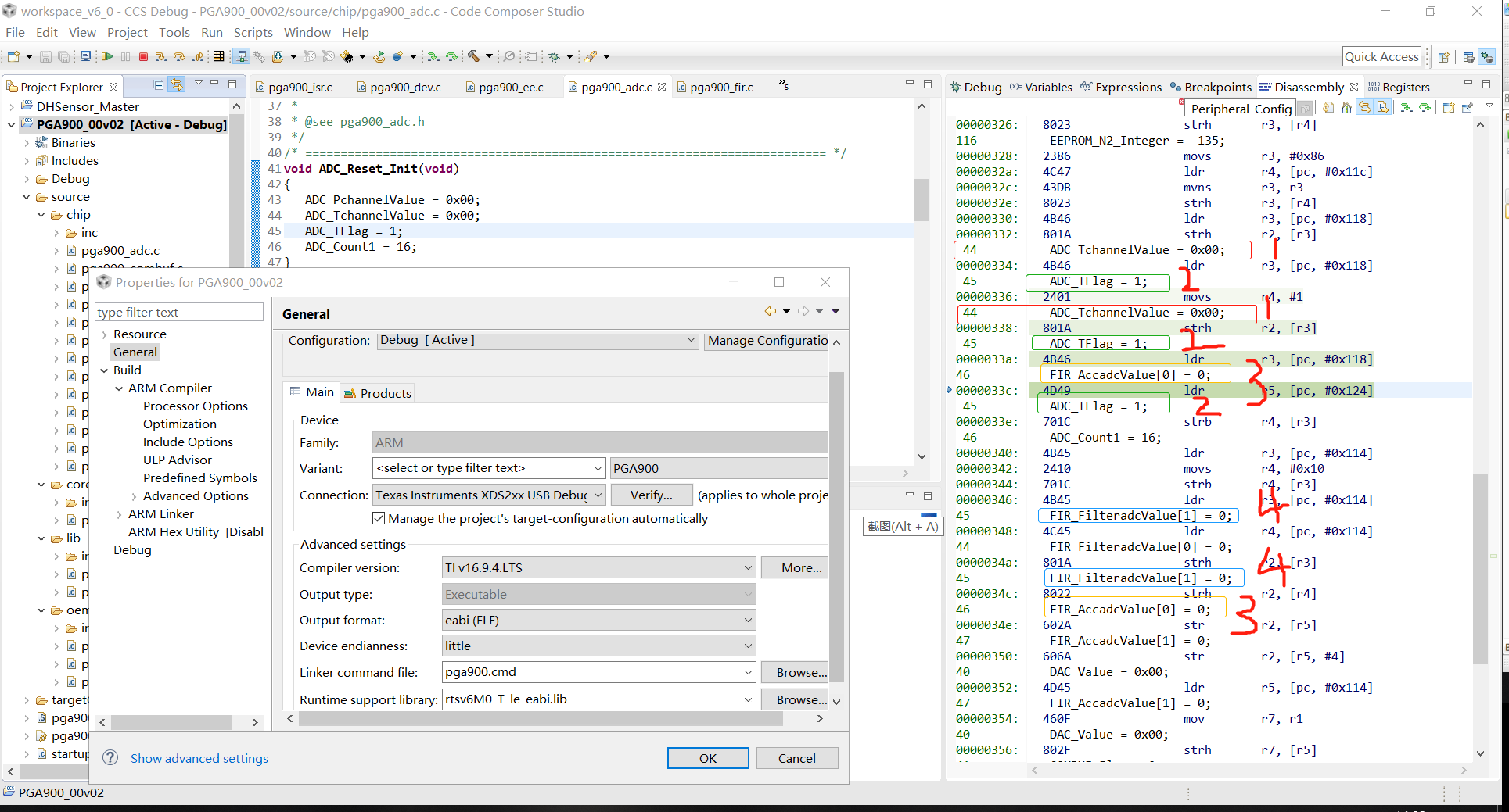 CCS/PGA900: PGA900:DBUG error c language different of assembly - Sensors forum - Sensors - TI ...