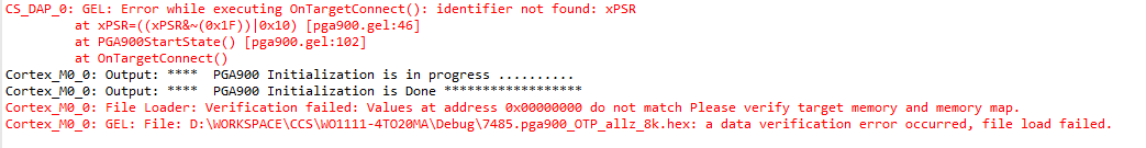 CCS/PGA900: Firmware not booting - needing CPU restart with debugger - Sensors forum - Sensors ...