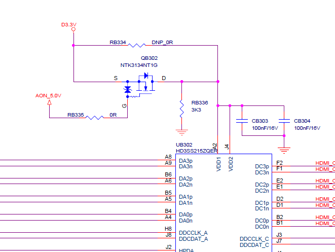 Hd3ss215 Tmds Signal Reverse To Ic Vdd Interface Forum Interface Ti E2e Support Forums