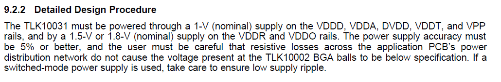 TLK10002: power supply requirement - Interface forum - Interface - TI E2E support forums