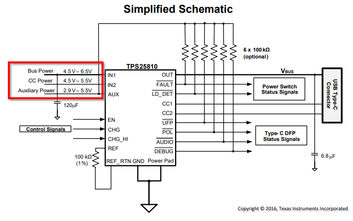 TPS25810: TPS25810 IN1&IN2 and AUX application question. - Interface ...