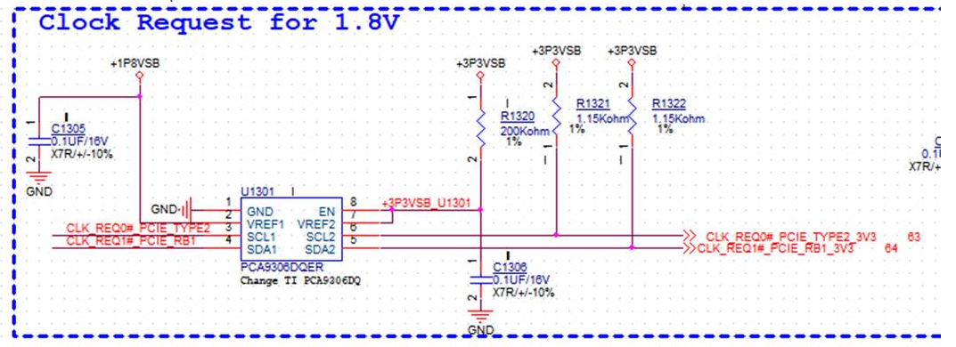 PCA9306: Output Voltage of pin3 and 4 - Interface forum - Interface - TI E2E support forums