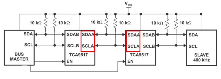 TCA9517 - Connection between the two TCA9517s. - Interface forum - Interface - TI E2E support forums