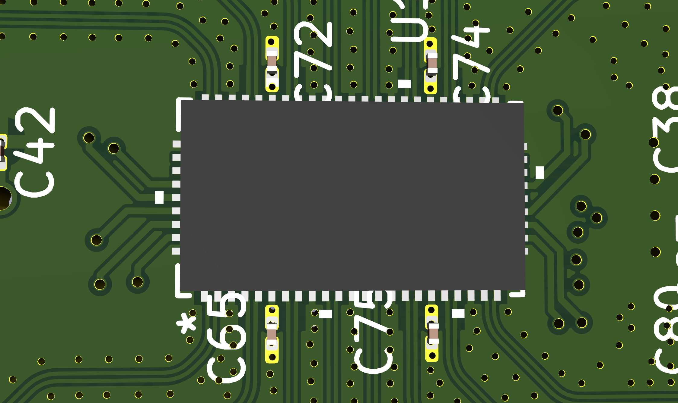 DS320PR810: Decoupling and stitching capacitators near the VCC pins ...