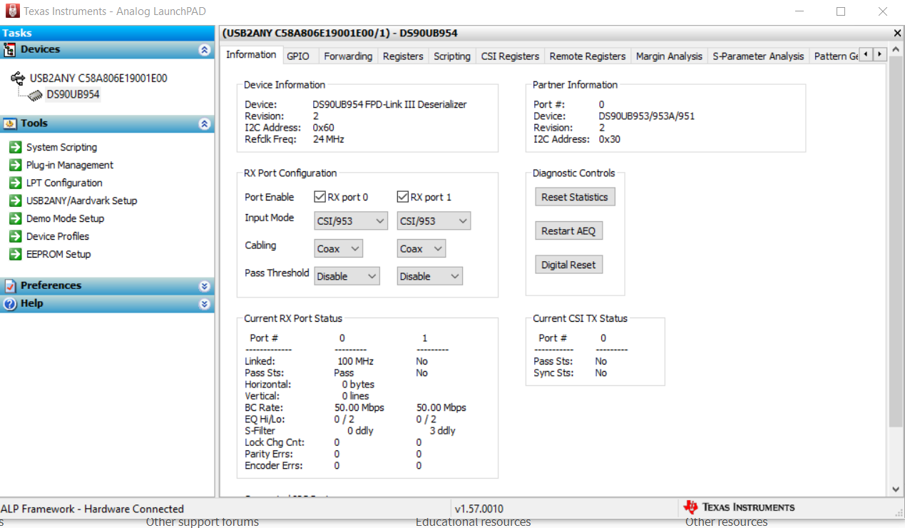 DS90UB954-Q1EVM: Unknown Deserializer - Interface forum - Interface - TI E2E support forums