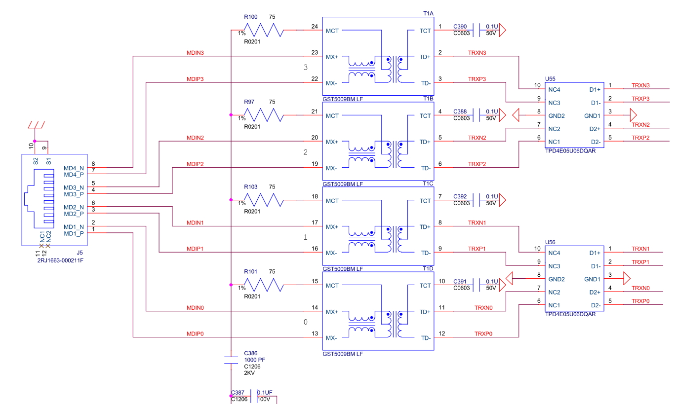 TPD4E05U06 placement suggestion - Interface forum - Interface - TI E2E support forums