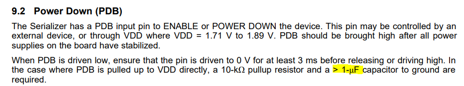 DS90UB935-Q1: PDB Capacitor - Interface forum - Interface - TI E2E support forums