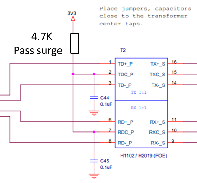 DP83848I: Pull up resistor influence discussion of transformer - Interface forum - Interface ...