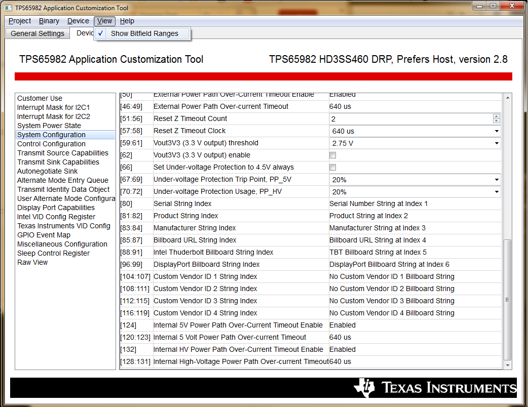 [TPS65982] TRM vs config tool v2.8 - Interface forum - Interface - TI E2E support forums