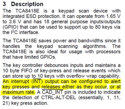 TCA8418E: INT control - Interface forum - Interface - TI E2E support forums