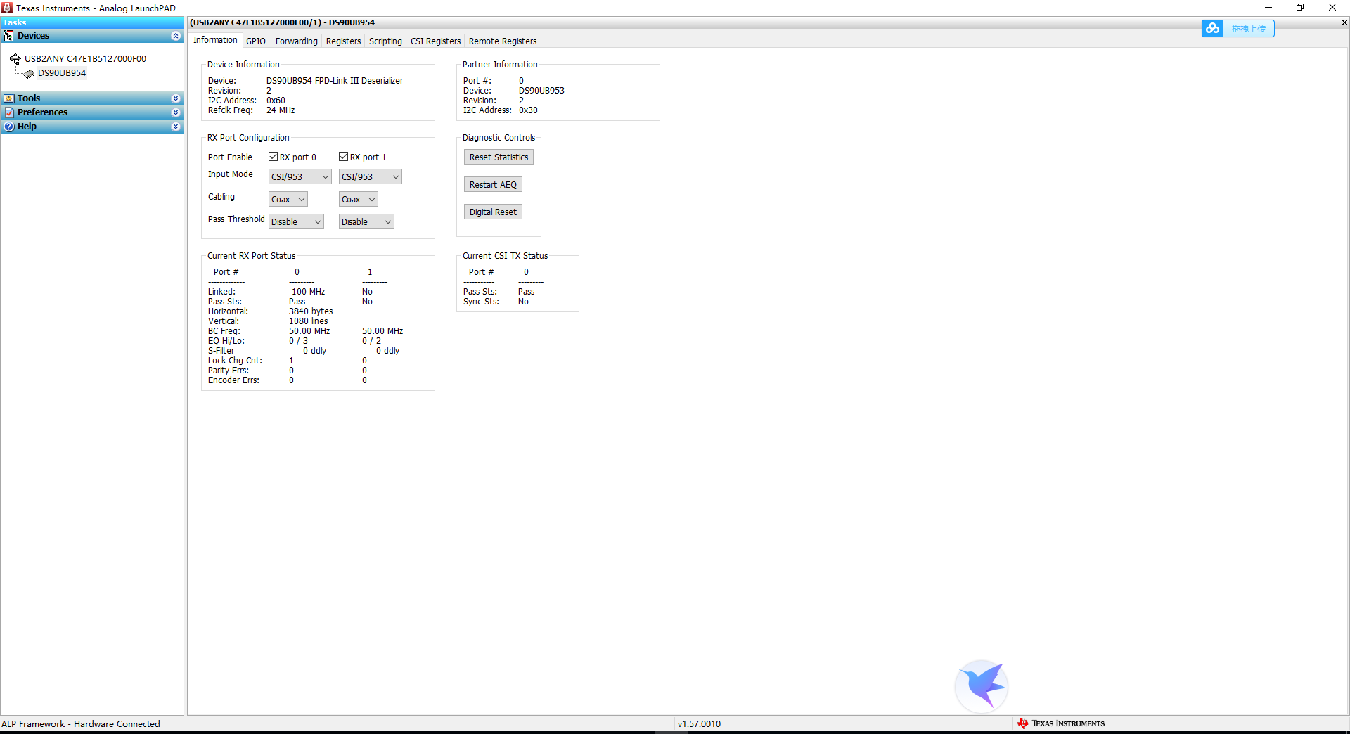 DS90UB953-Q1: DS90UB953 connect to DS90UB954 , how can i change frame size from IMX274LQC-C ...