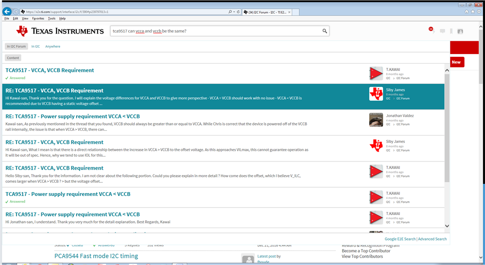TCA9517: TCA9517 / both port supply voltages - Interface forum - Interface - TI E2E support forums