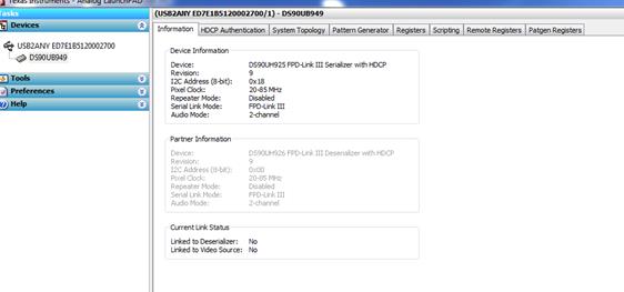 Ds90ub949 Q1evm Evm Recognize As A Ds90ub925 Interface Forum Interface Ti E2e Support Forums
