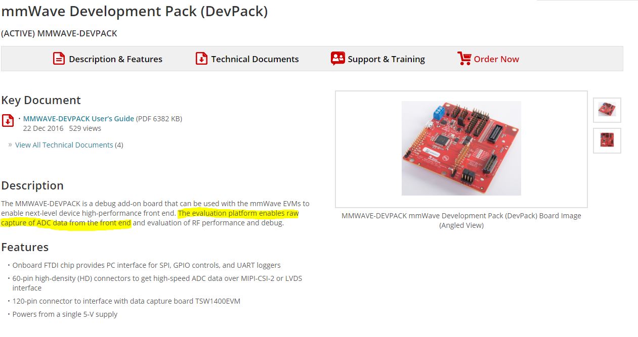 IWR1443BOOST： How to extract raw data from mmwave-devpack - Amplifiers forum - Amplifiers - TI ...