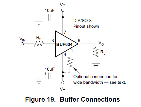 Gain issue of BUF634 when connected to a 100 Ohm load - Amplifiers ...