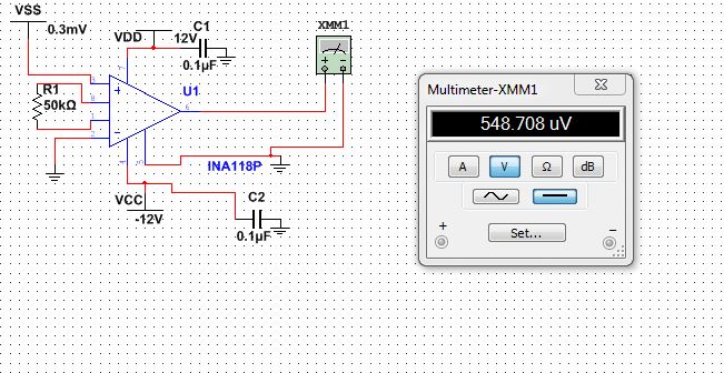 INA118: INA118 related problem for low signal below 0.3mv. here i amplify this voltage by 2 ...