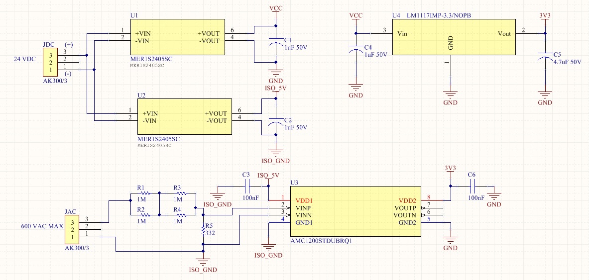 AMC1200-Q1: Measuring 0 V to 600 VRMS, measuring frequency 0 Hz - 70 Hz ...