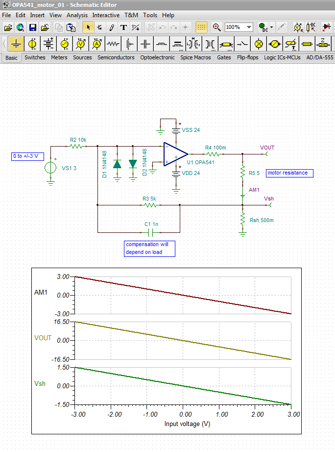 OPA541 to driver a motor in constant current: - Amplifiers forum - Amplifiers - TI E2E support ...
